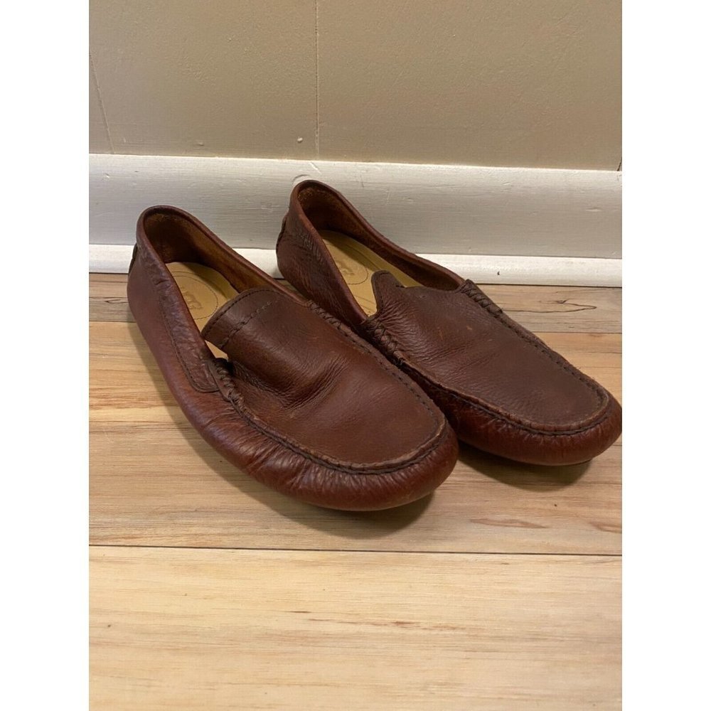 Ugg F19116f Henrick Brown Leather Moc Toe Slip On Loa… - Gem